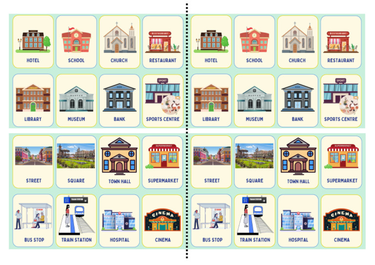 Vocabulary Places in Town | PDF