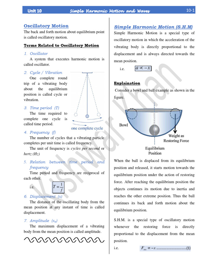 Oscillatory Motion | PDF