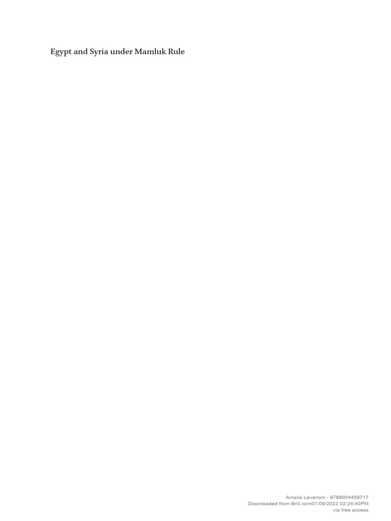 Egypt and Syria Under Mamluk Rule | PDF