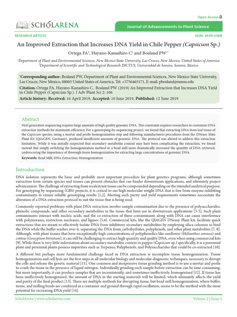 Bead Mill Protocol for DNA Extraction | PDF | Life Sciences | Molecular ...