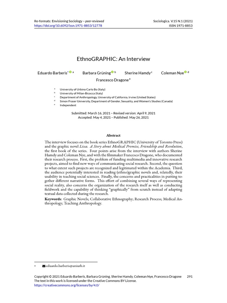 EthnoGRAPHIC An Interview | PDF
