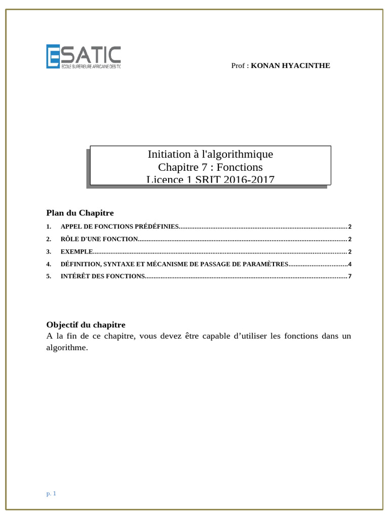 CHAPITRE 7_ FONCTIONS | PDF