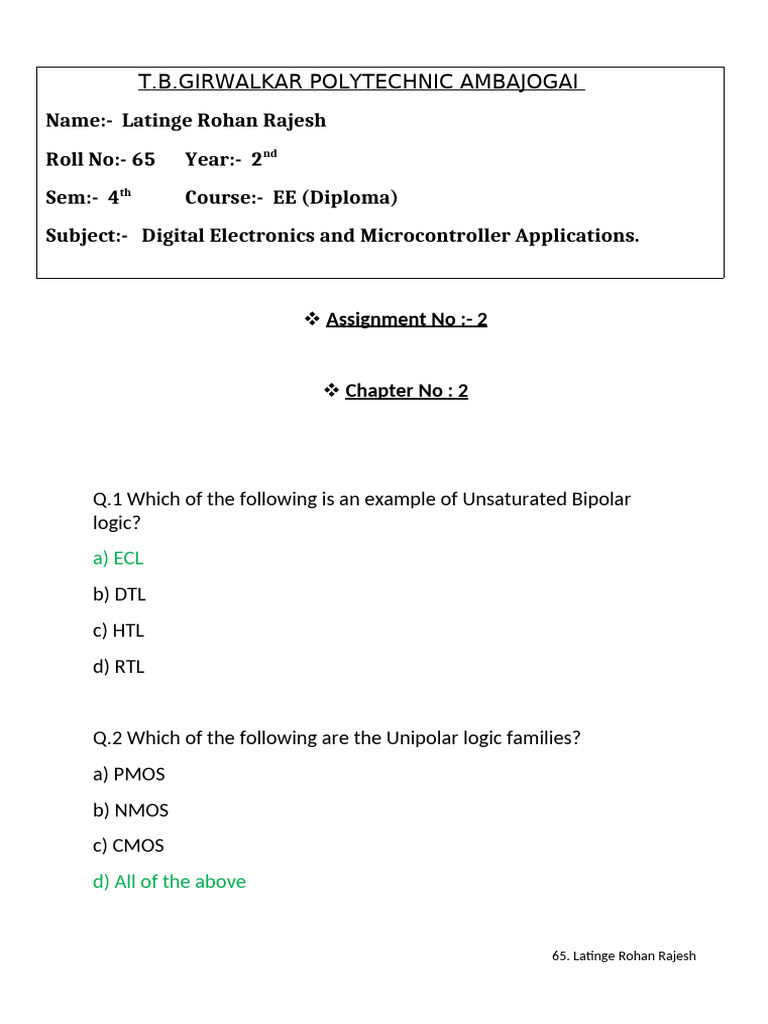 Latinge Rohan Rajesh DEM 2 | PDF