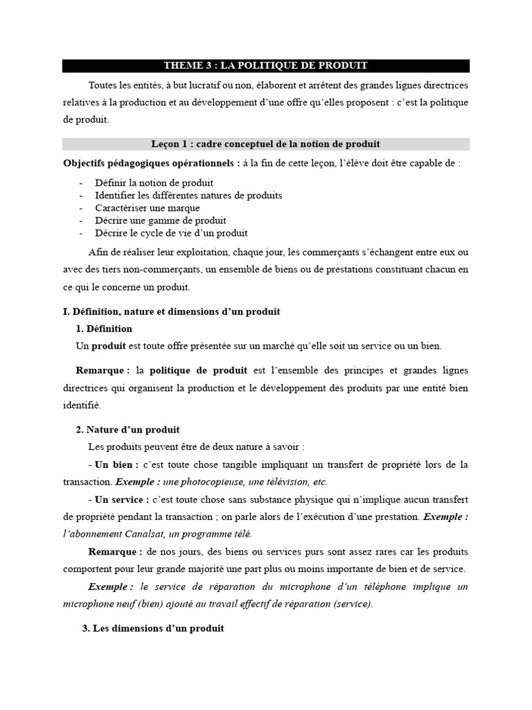 Le Produit | PDF