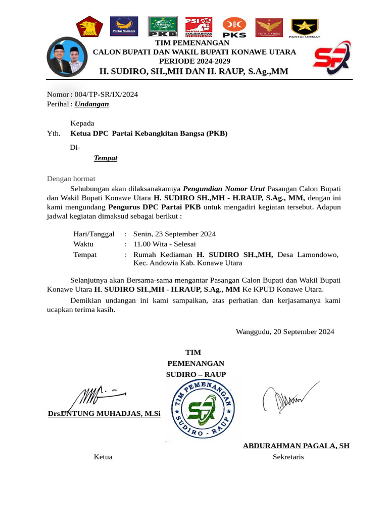 Surat Undangan Dpc Pkb | PDF