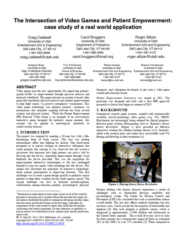 Source 3 The Intersection of Video Games and Patient Empowerment - Case ...