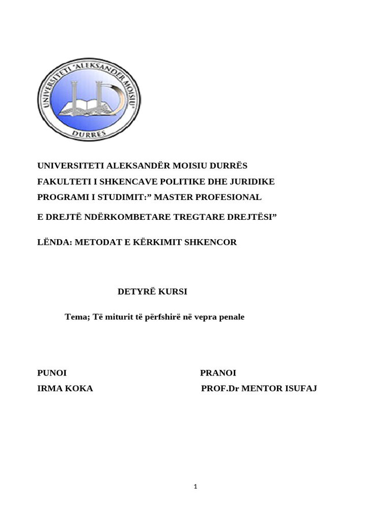 Metoda e Kerkimit Shkencor Detyre Kursi | PDF