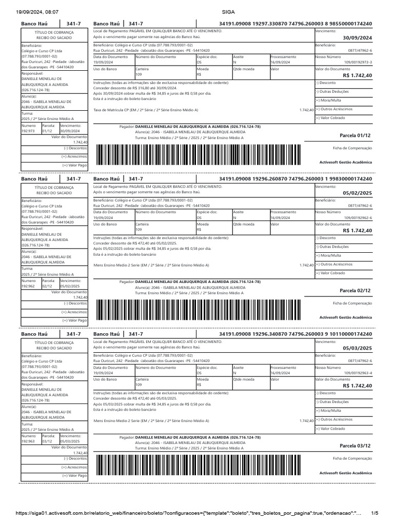 ISABELA MENELAU(BOLETOS 2025) | PDF