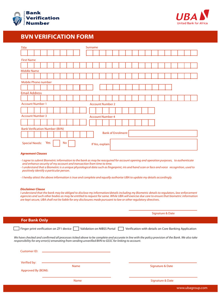 BVN Linking Form | PDF