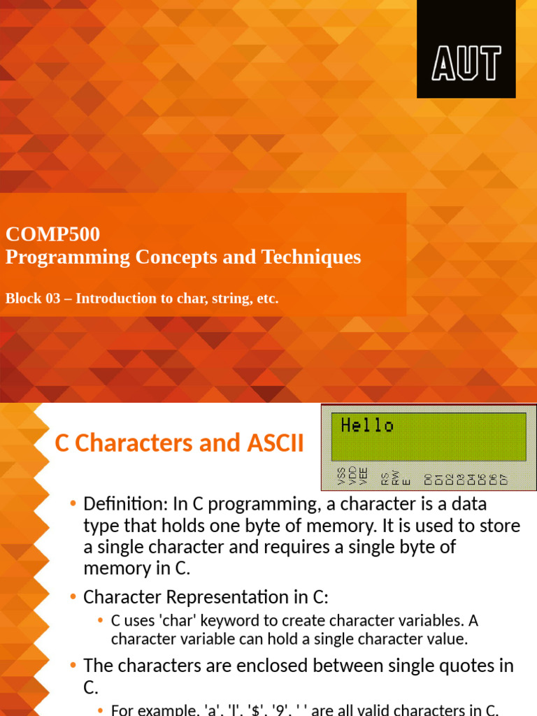Block 03 - Introduction To Char, Array, Etc | PDF