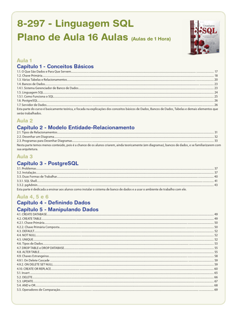 Plano de Aula - Linguagem SQL_16horas | PDF