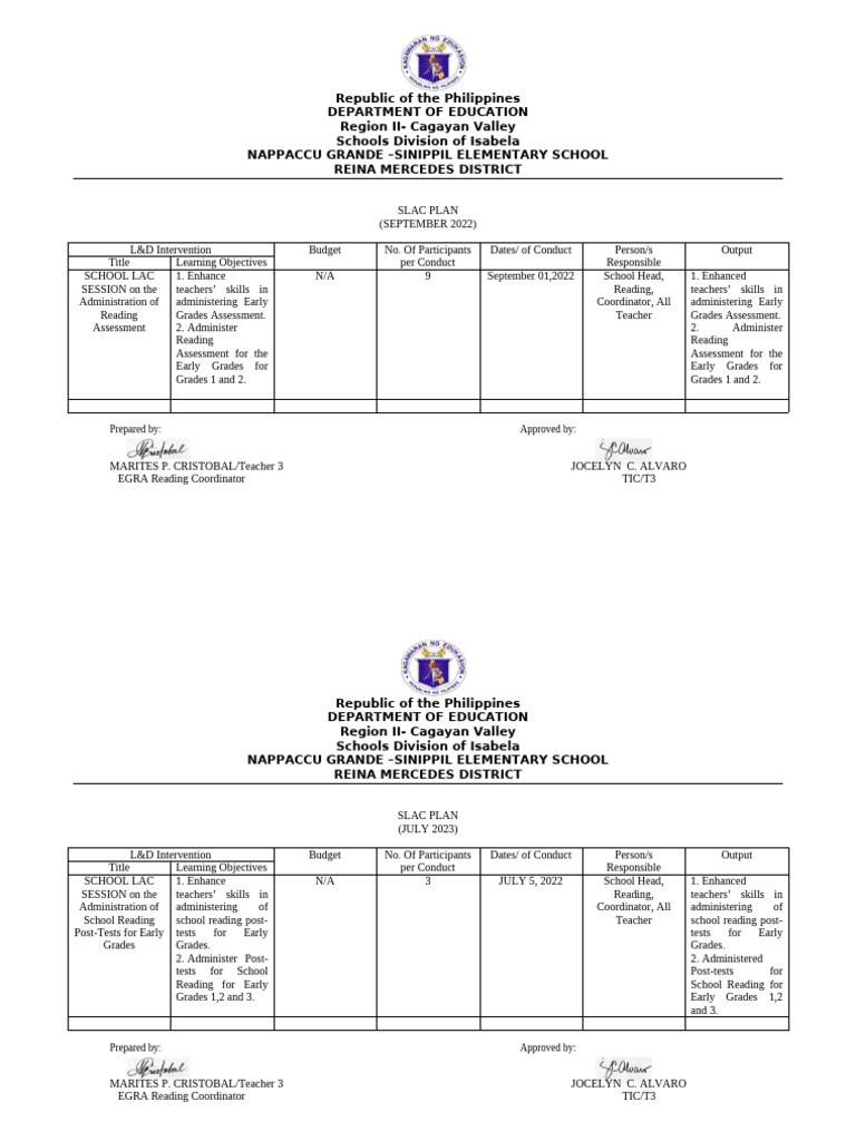 Slac Plan 2022 | PDF