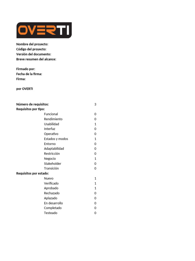 Requirements Template ES2 | PDF