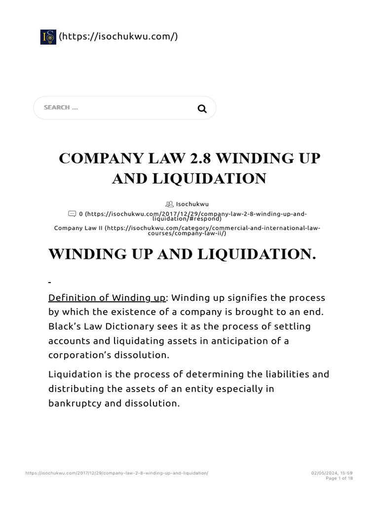 Company Liquidation Guide | PDF | Liquidation | Bankruptcy