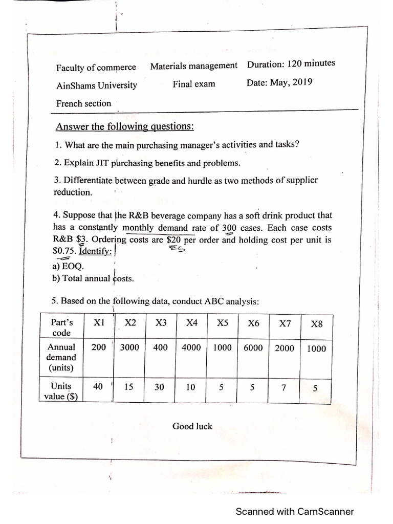 Materials Management 2ème | PDF