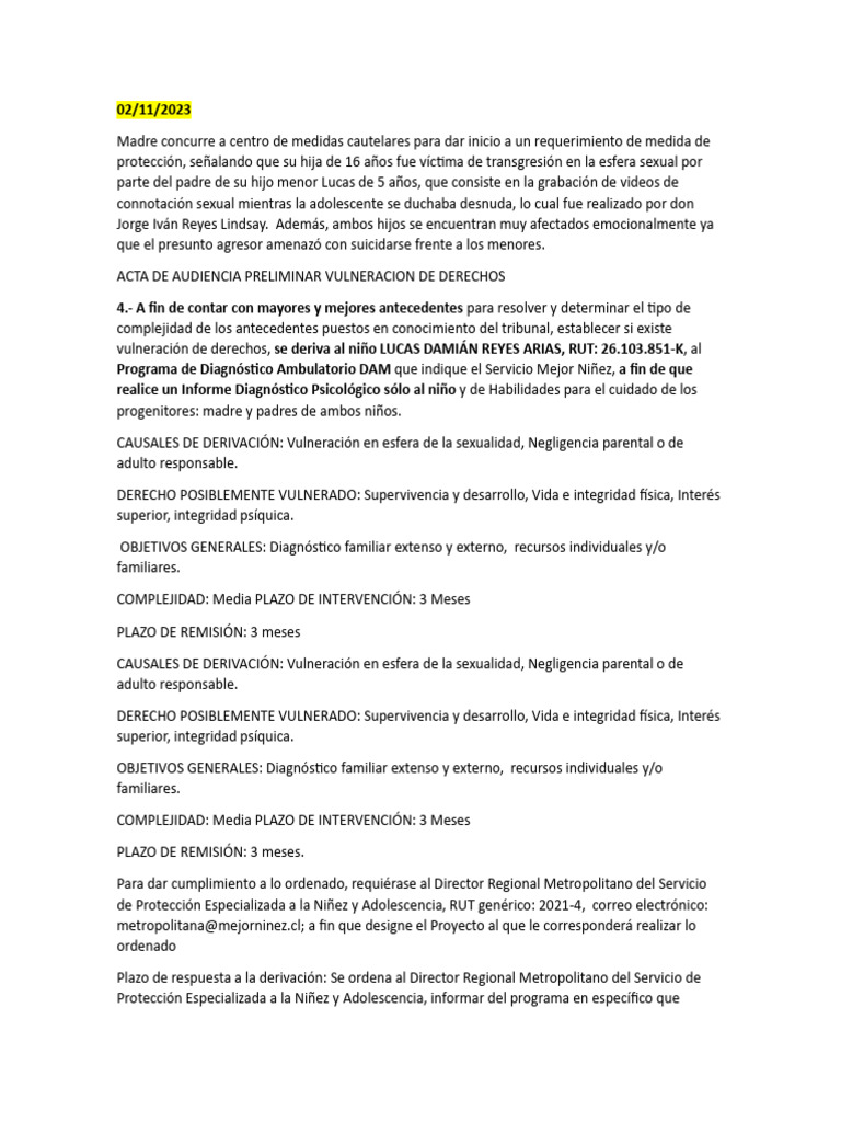 Orden de Eventos | PDF