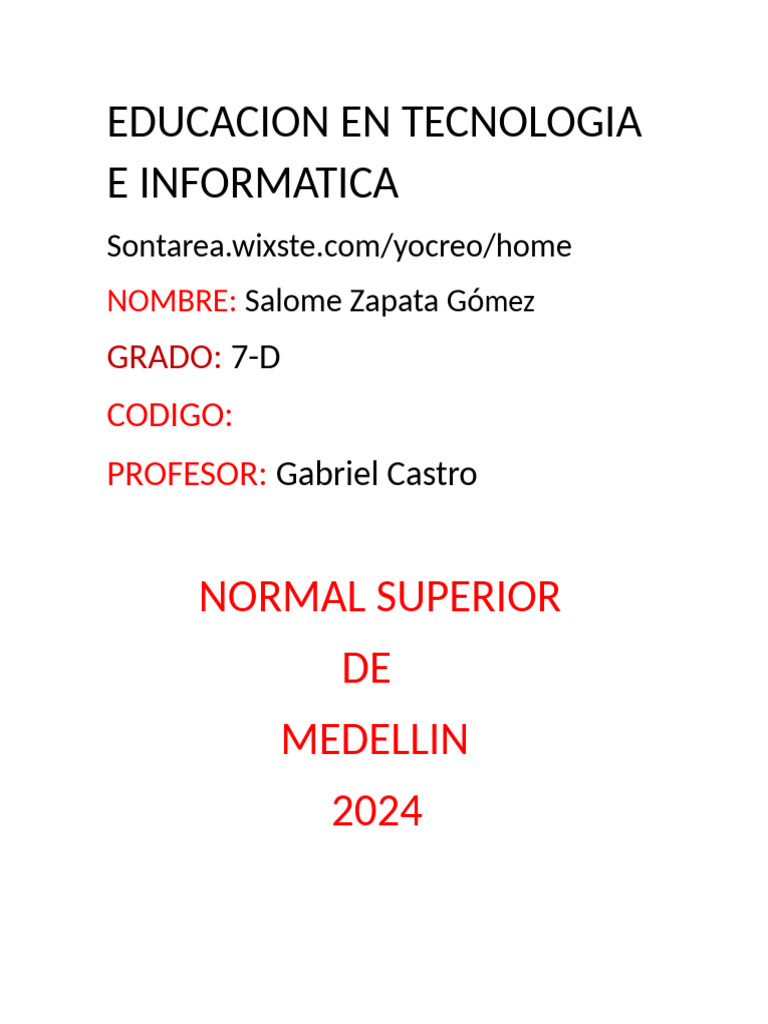 EDUCACION EN TECNOLOGIA E INFORMATICA | PDF