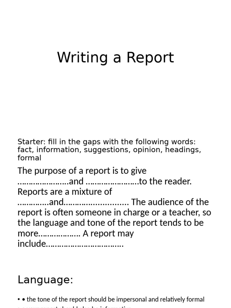 Writing A Report Model | PDF