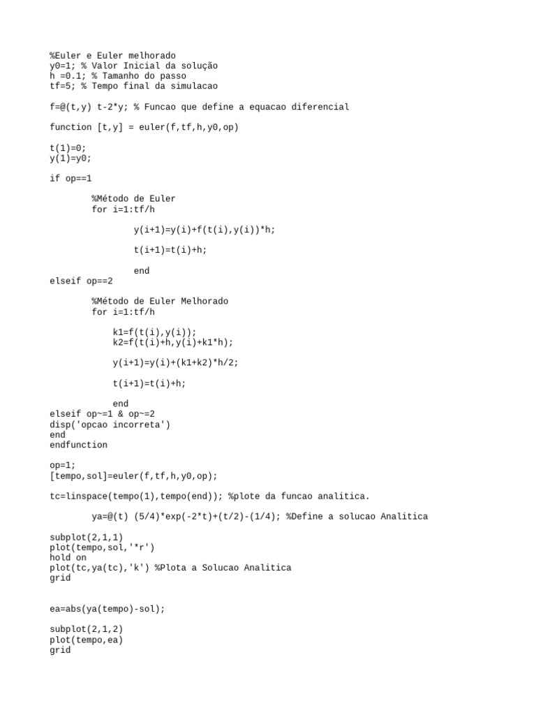 Euler + Euler Melhorado | PDF