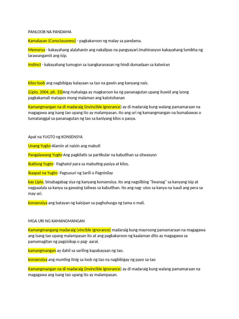 Panloob Na Pandama | PDF