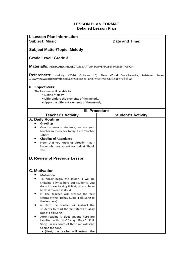 Lesson-Plan-Format | PDF