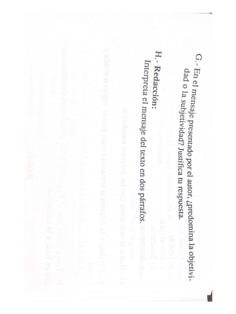 Dad o La Subjetividad Justifica Tu Respuesta. | PDF