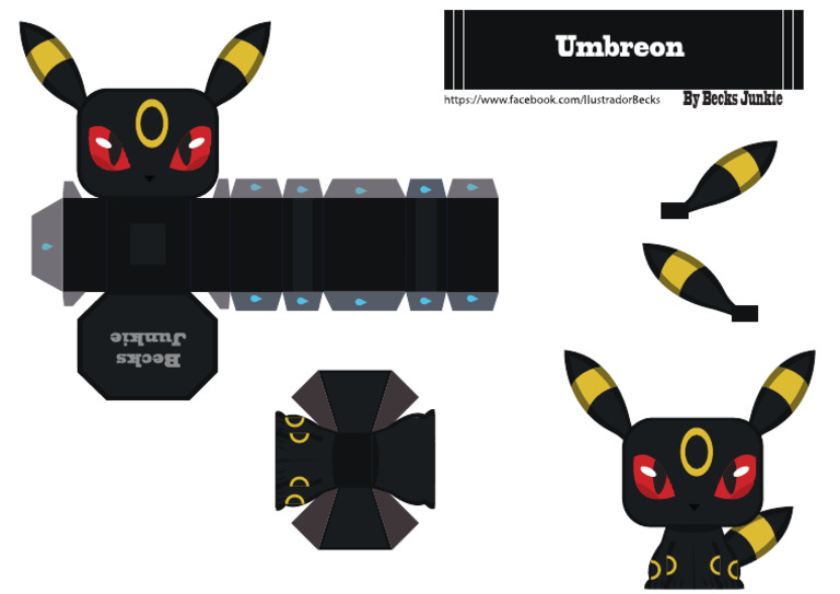 Umbreon Mini Papercraft by Becks Junkie | PDF
