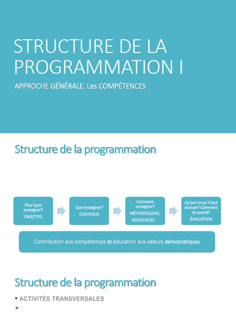 5 - Structure de La Programmation I. Approche G N Rale | PDF