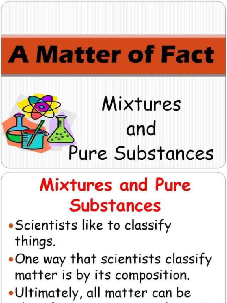 Pure Substances and Mixtures | PDF