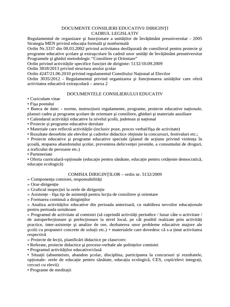 Documente Consilier Educativ 2 | PDF