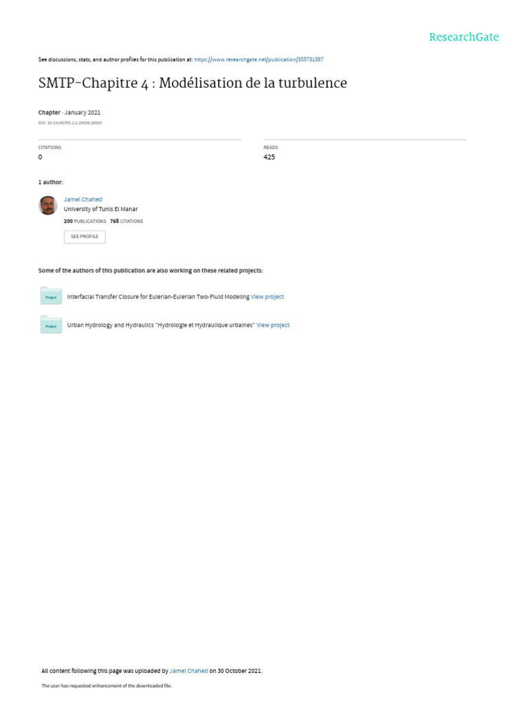 ETMM Chap4 2021 2022 ModlisationdelaTurbulence | PDF