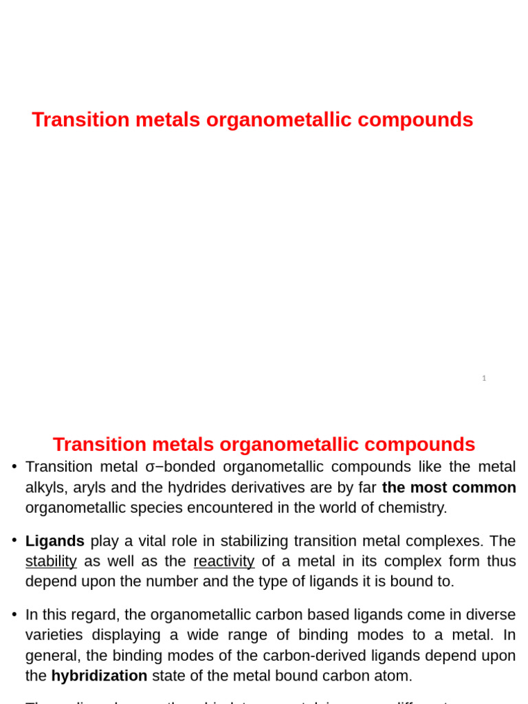 421 CHEM- Part 4- Transition metals | PDF