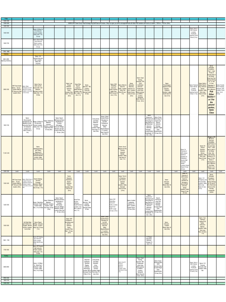 FINAL SAREX 2024 Presenter Schedule and Info - Class Schedule | PDF ...