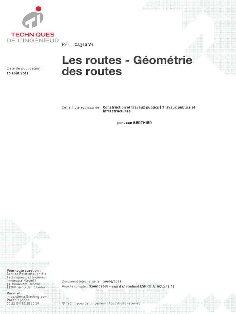 Les Routes - Géometrie Des Routes | PDF