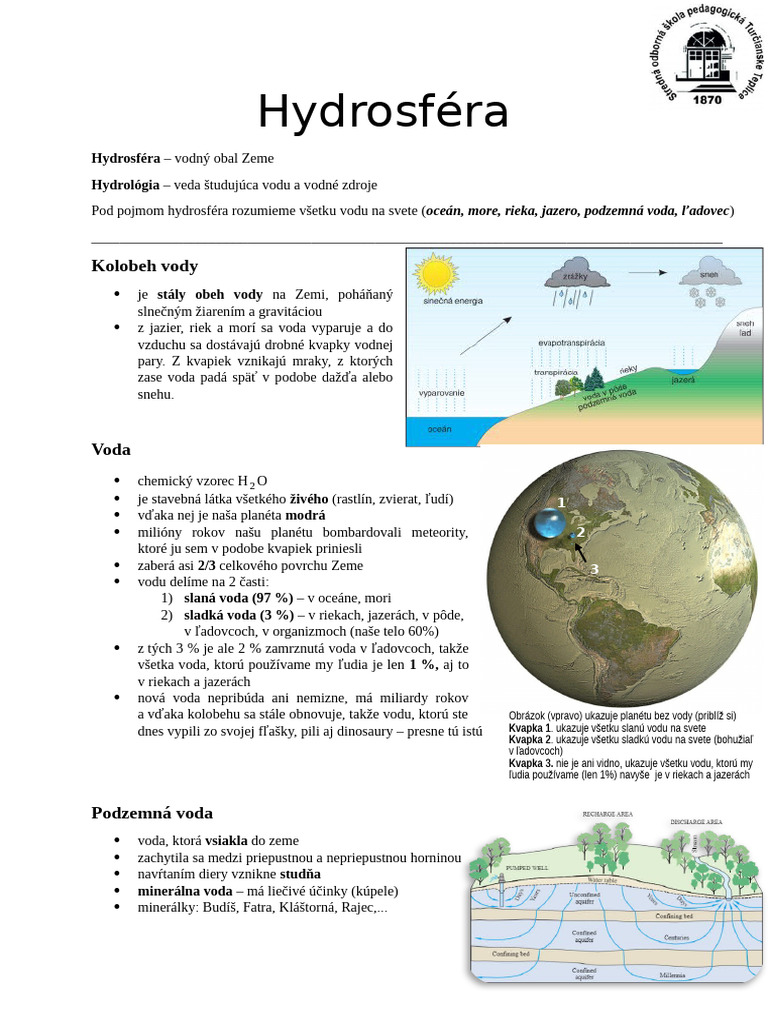 Hydrosféra 1-3 | PDF