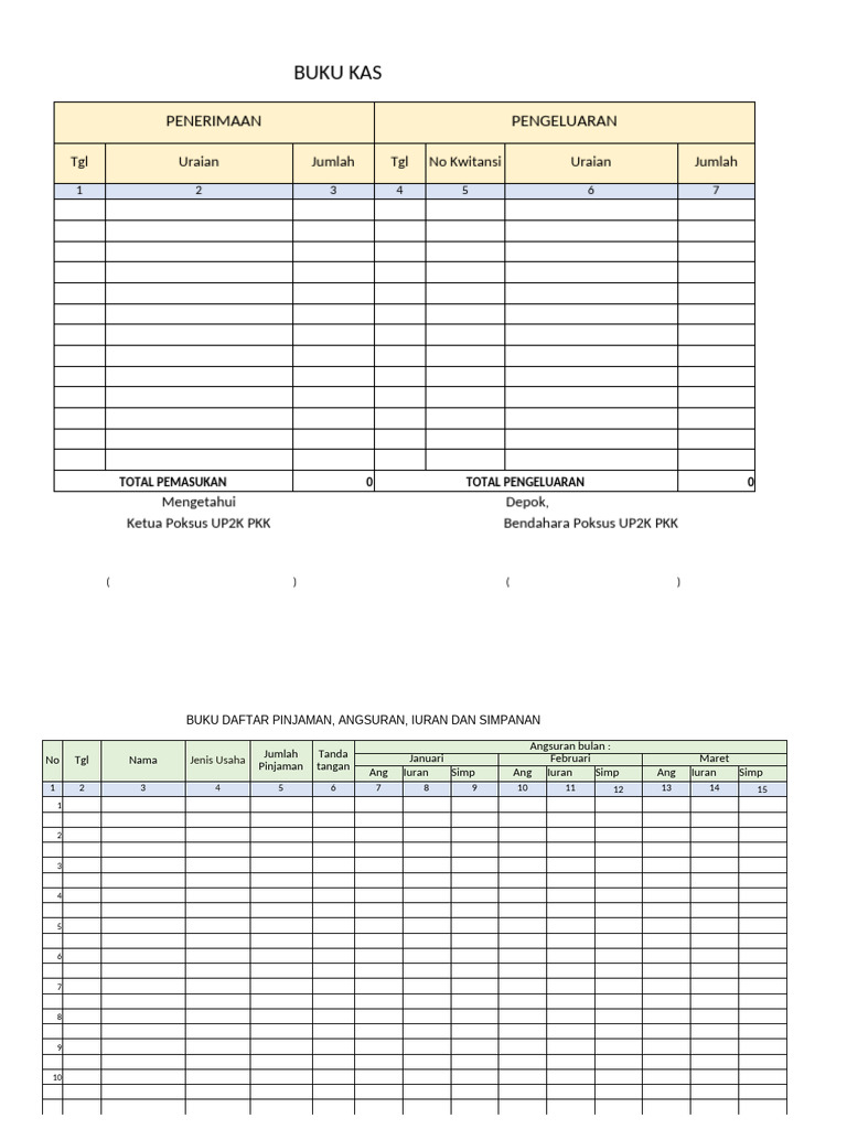 3 Buku Wajib UP2K Kecamatan | PDF