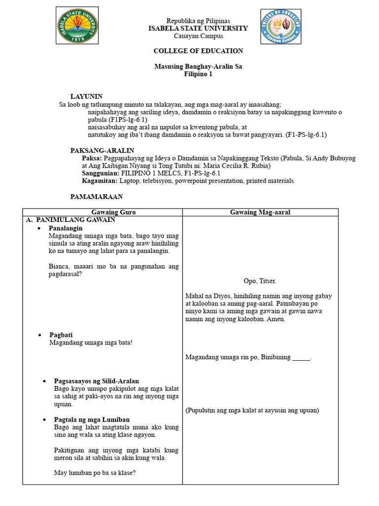 Detailed Lesson Plan Lea 2 | PDF