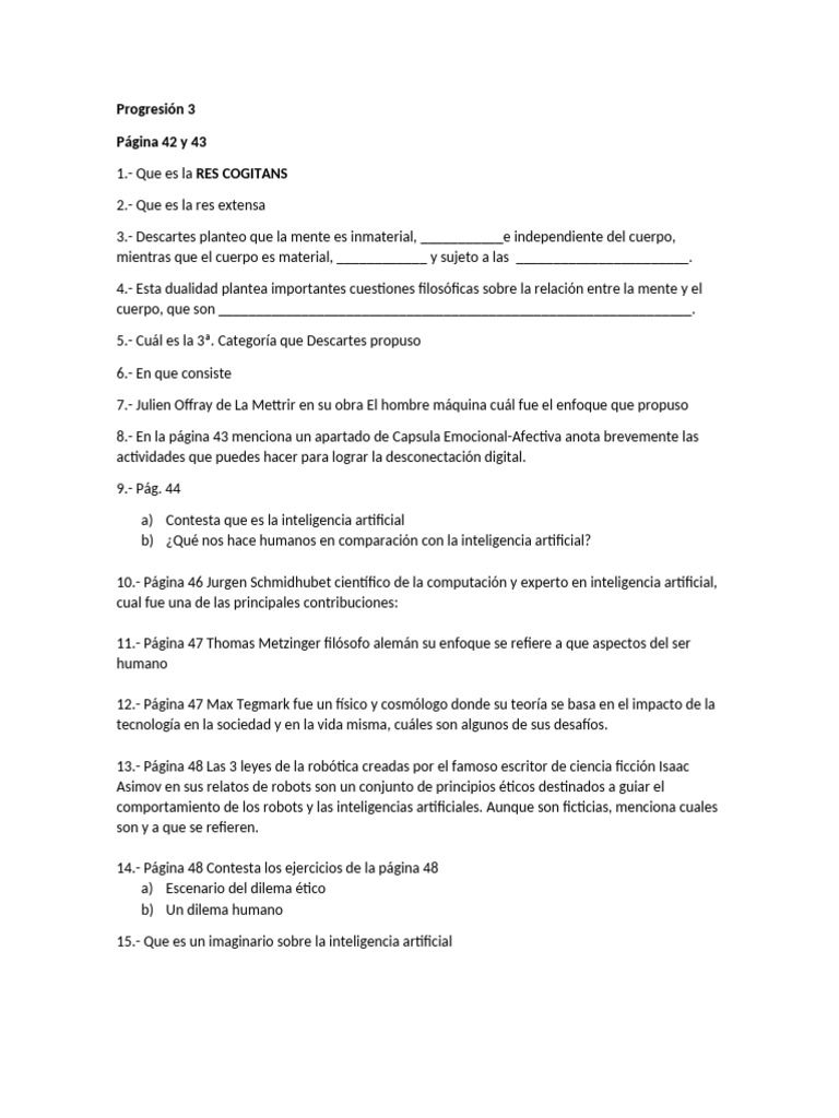 ACTIVIDADES Progresión 3 | PDF