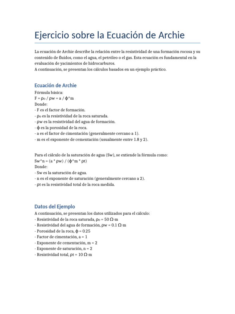 Ejercicio_Ecuacion_Archie | PDF