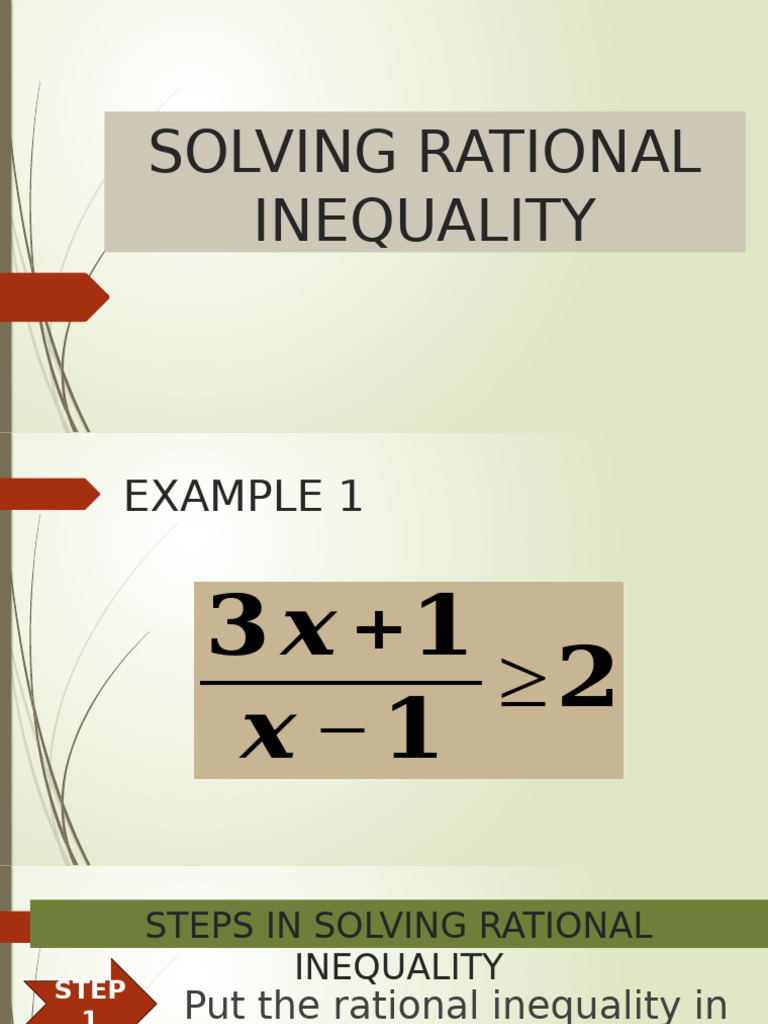 Lesson 5. Rational Inequality | PDF