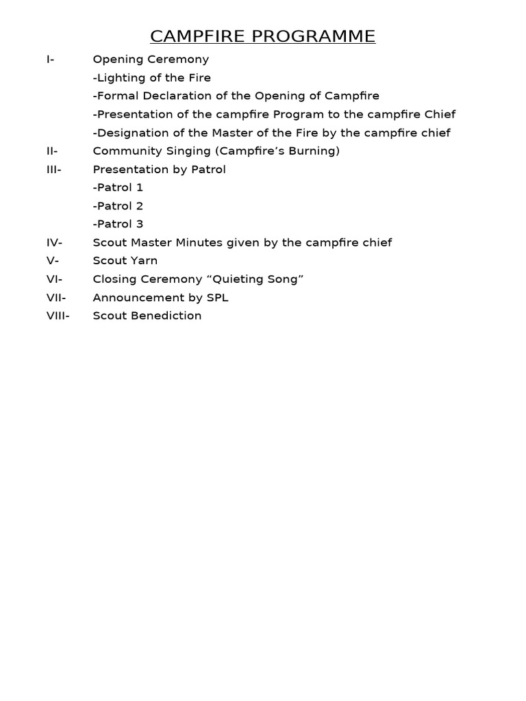 PROGRAMME-Campfire | PDF