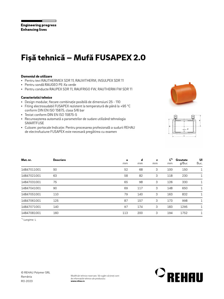 Fisa Tehnica FUSAPEX 2 0 | PDF