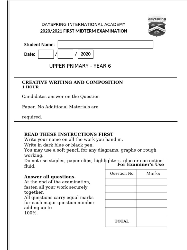 Creative Writing and Composition | PDF