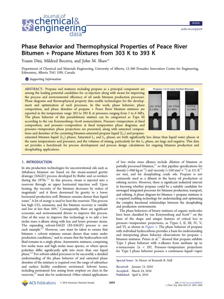 Dini Et Al 2016 Phase Behavior and Thermophysical Properties of Peace ...