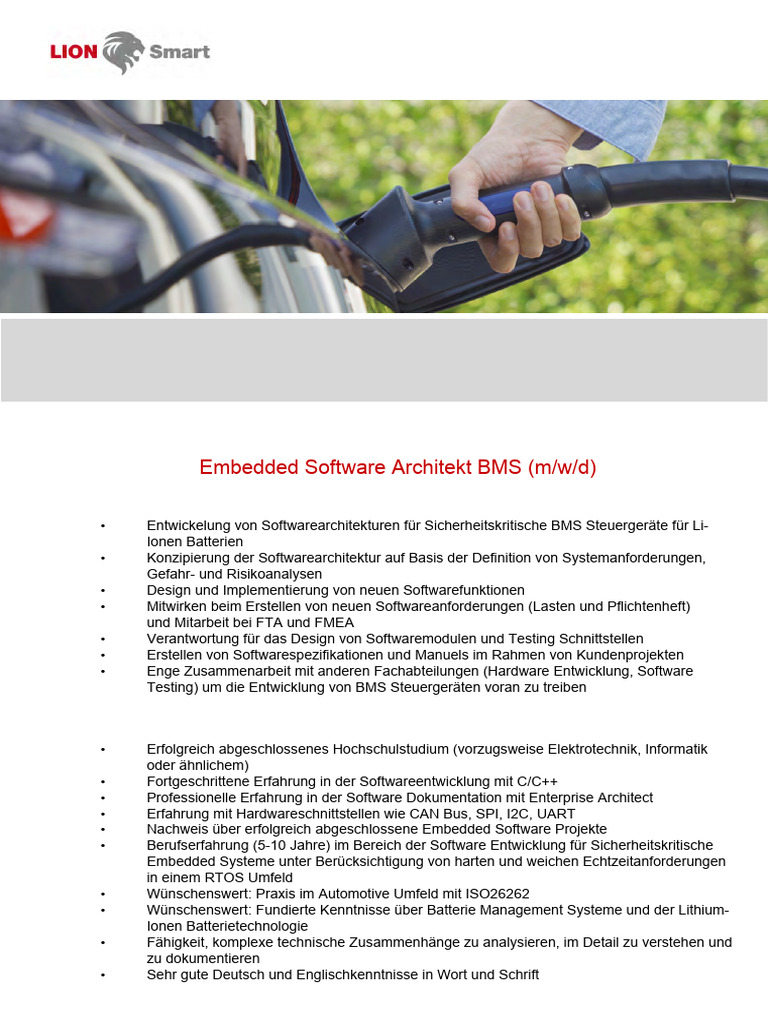 2022 Embedded Software Architekt BMS MWD | PDF