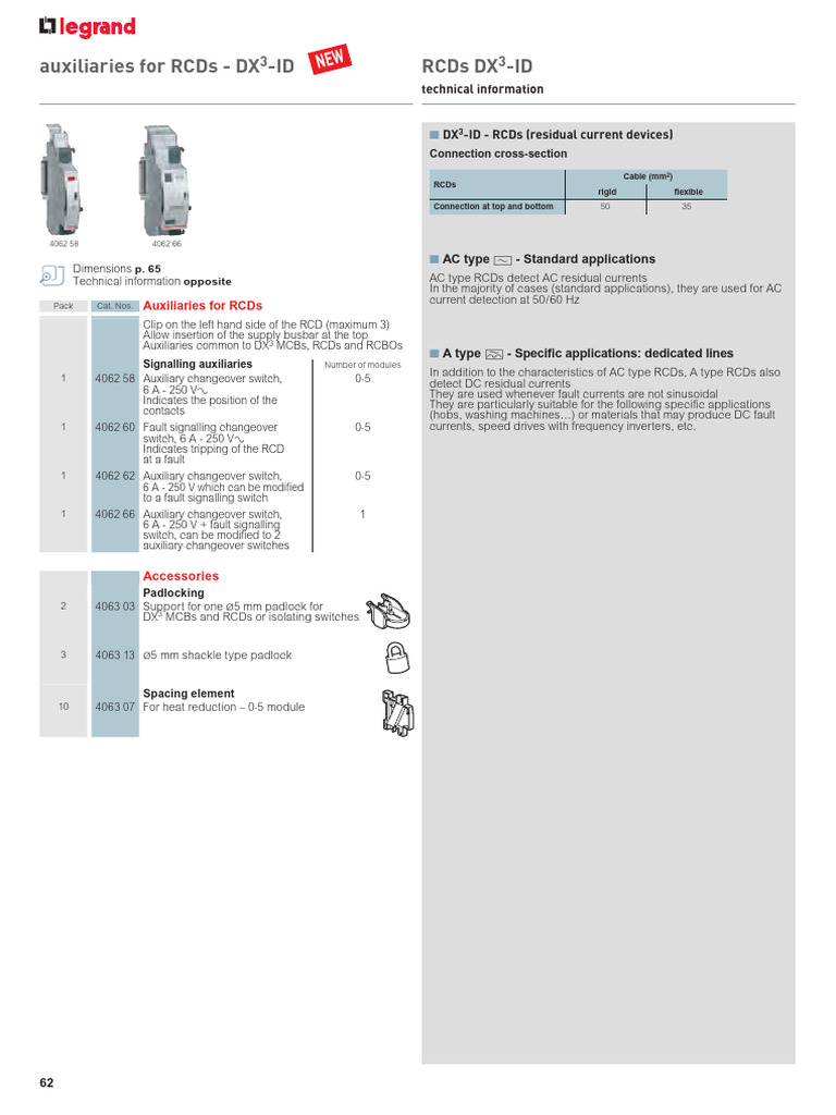 Rcds DX - Id Auxiliaries For Rcds - DX - Id: Connection Cross-Section | PDF