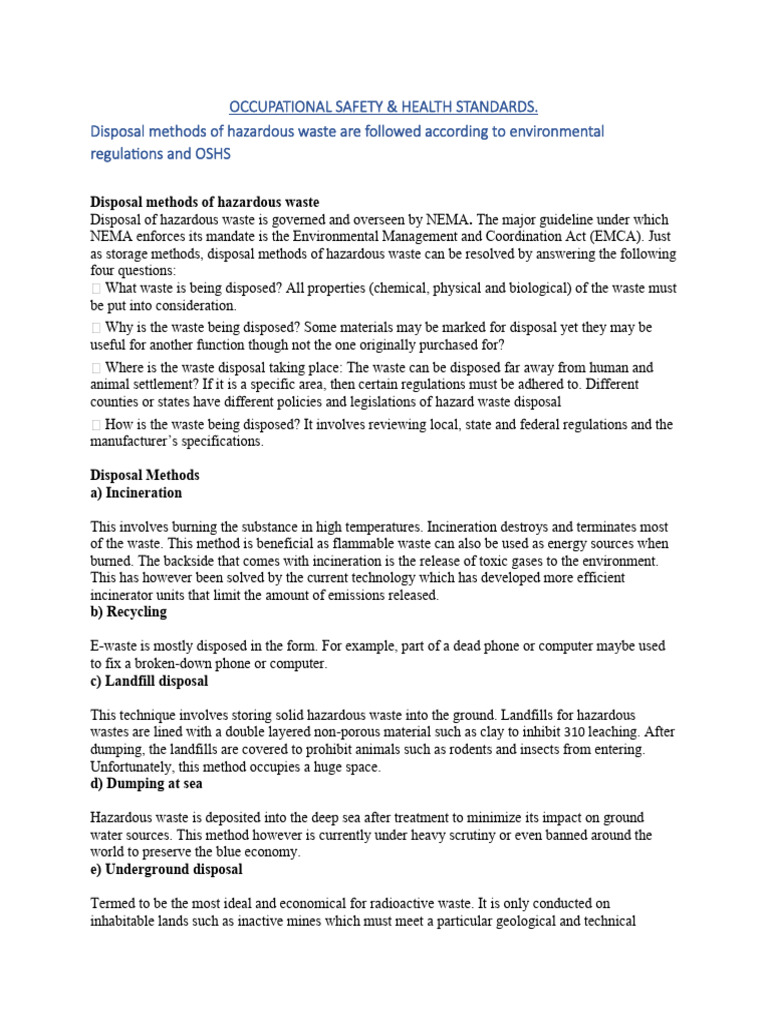 Occupational Safety | PDF | Personal Protective Equipment | Waste