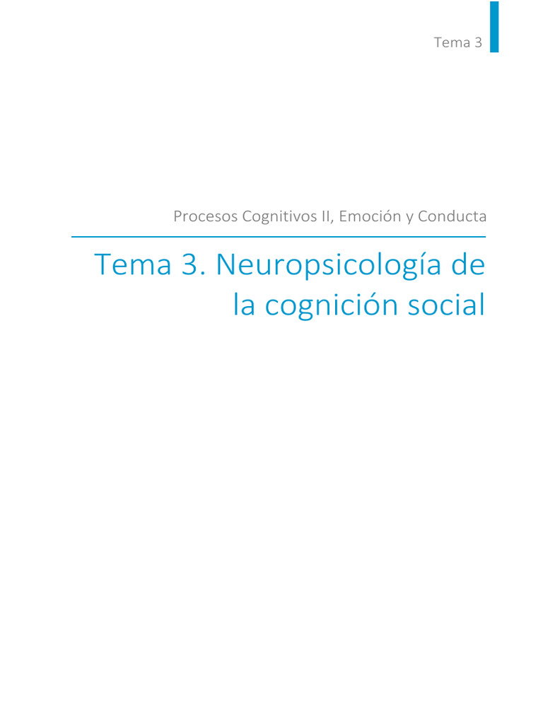 Tema 3 Neuropsicologia de La Cognicion Social | PDF