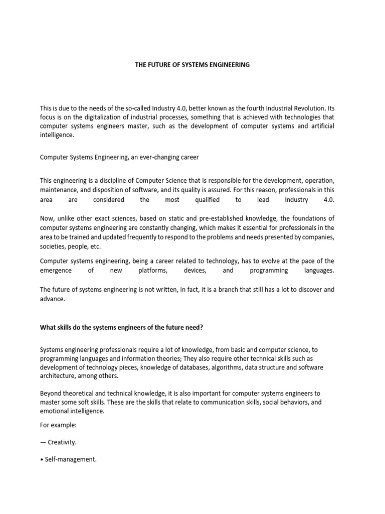 The Future of Systems | PDF