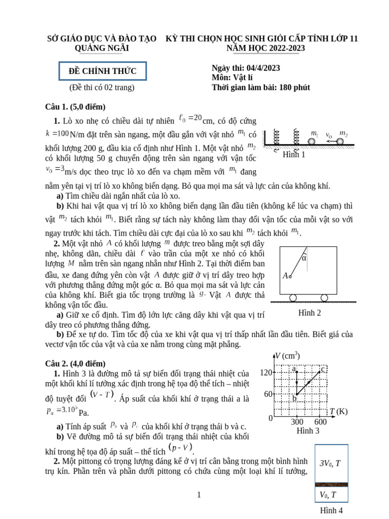 DE - CHINH - THUC - Quang Nam 2023 | PDF